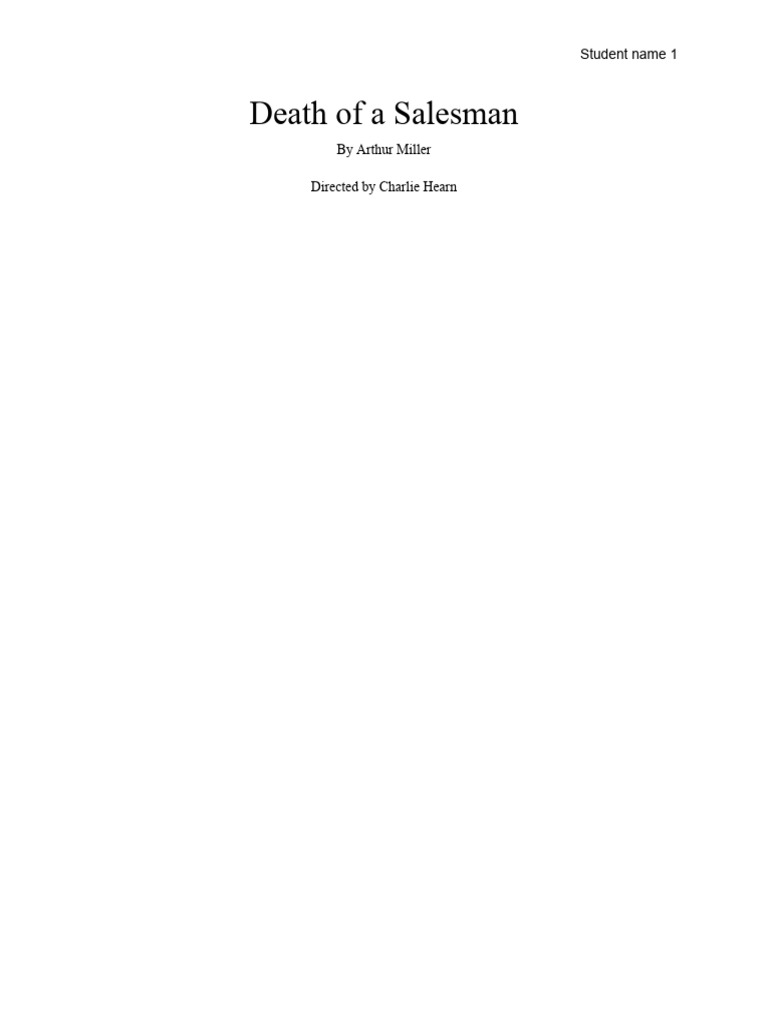 Death of a Salesman Study Guide | PDF | Scrap | Employment