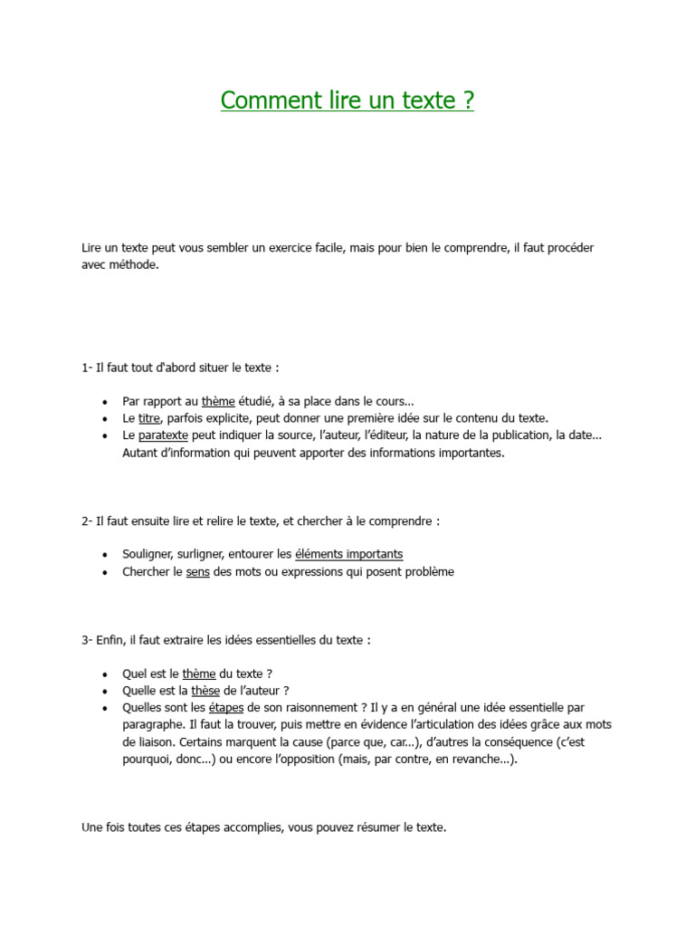 Méthode de lecture et problématique | PDF