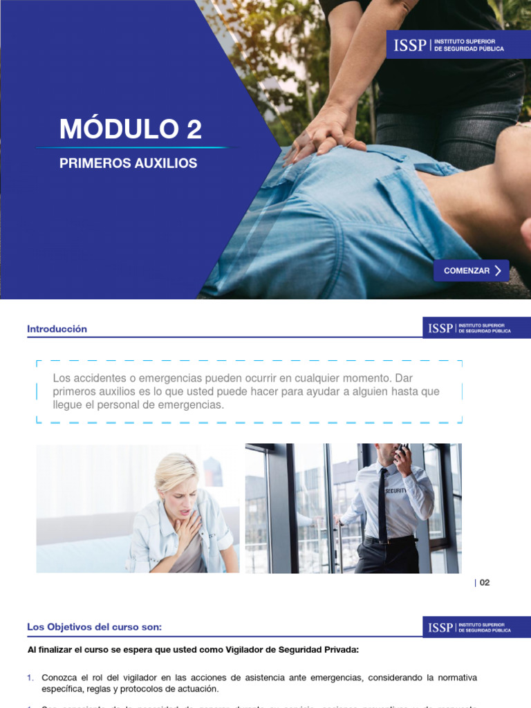 Modulo 2 - Primeros Auxilios - Inicial - v2 | PDF | Reanimación cardiopulmonar | Quemar