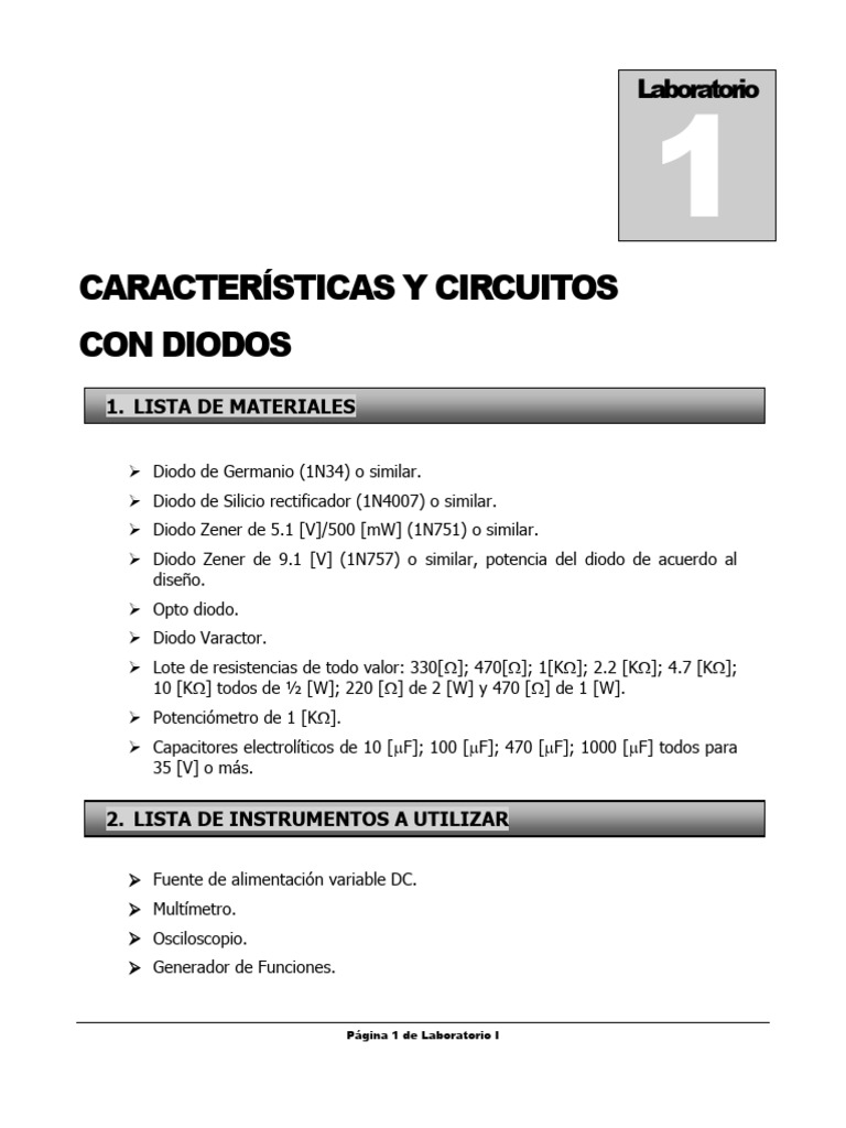 Guias de Laboratorio 2024 | PDF | Rectificador | Diodo