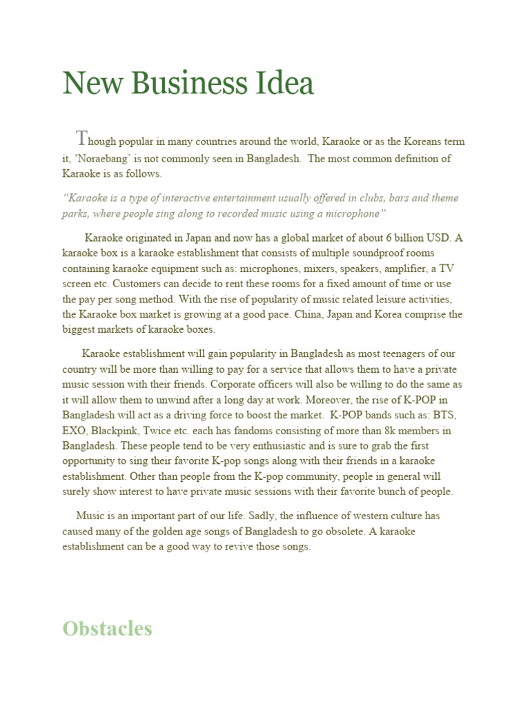 New Business Idea | PDF | Economies