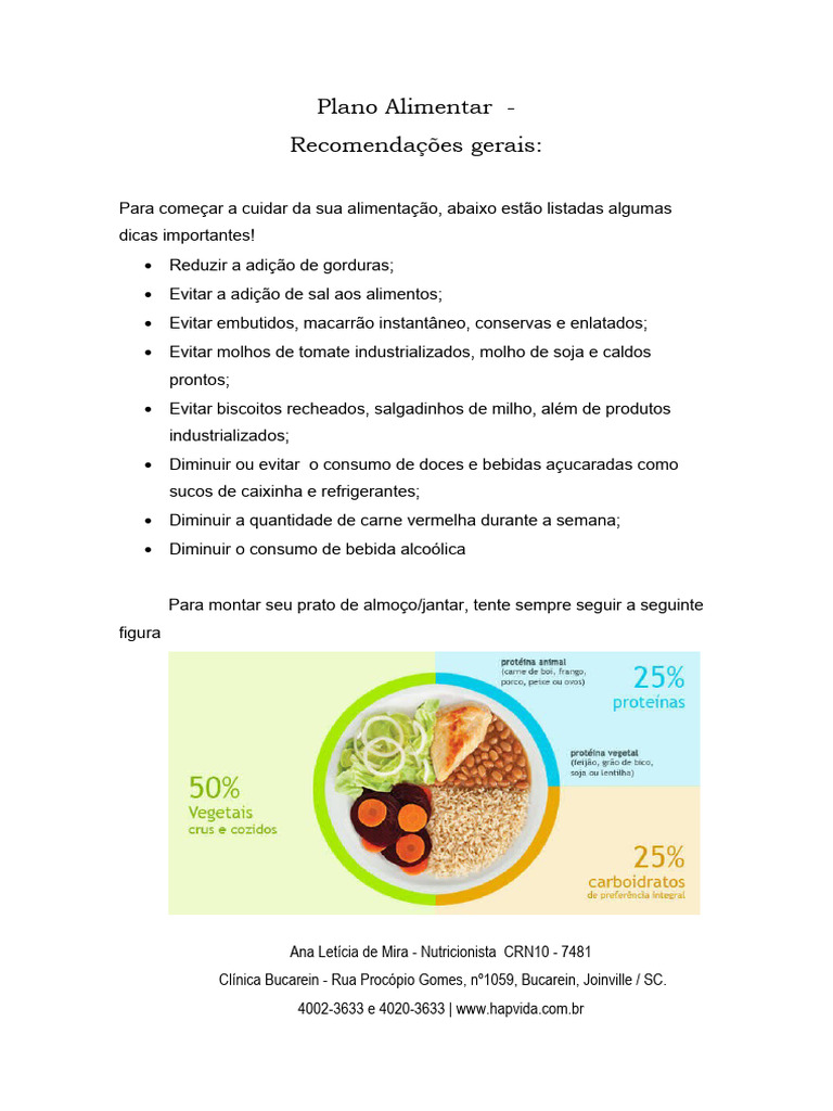 Plano Alimentar Saudável e Prático | PDF | Massa | Leite