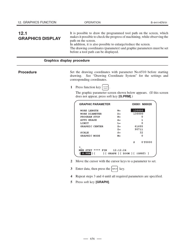 Fanuc Oi-tc Graphic Display | PDF | Parameter (Computer Programming) | Cursor (User Interface)
