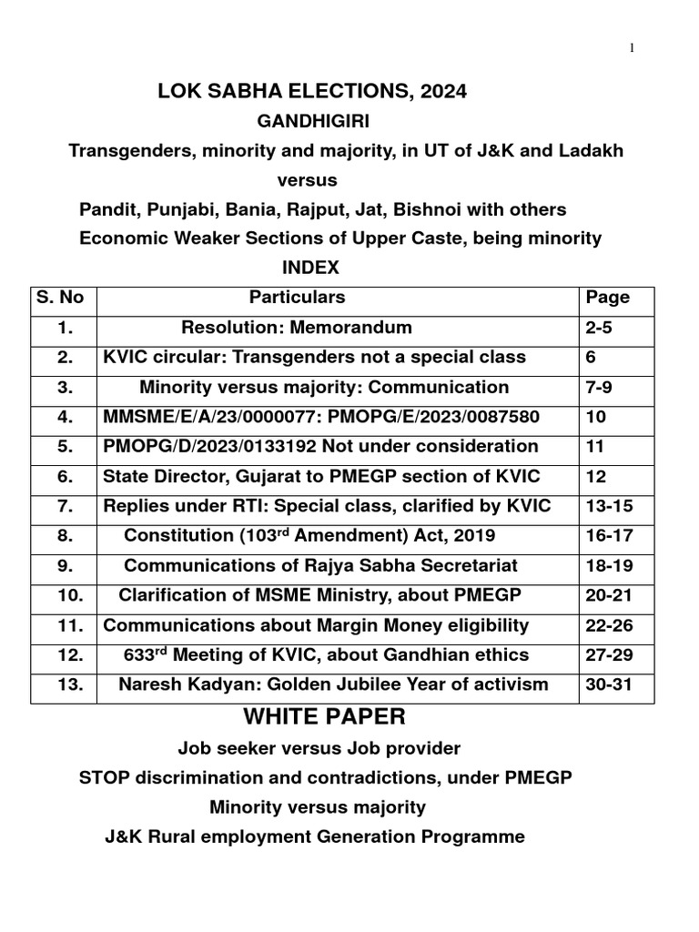 Lok Sabha Election 2024 - PMEGP Versus JKREGP: Minority Versus Majority ... Lok Sabha Election 2024 - PMEGP Versus JKREGP: Minority Versus Majority ...