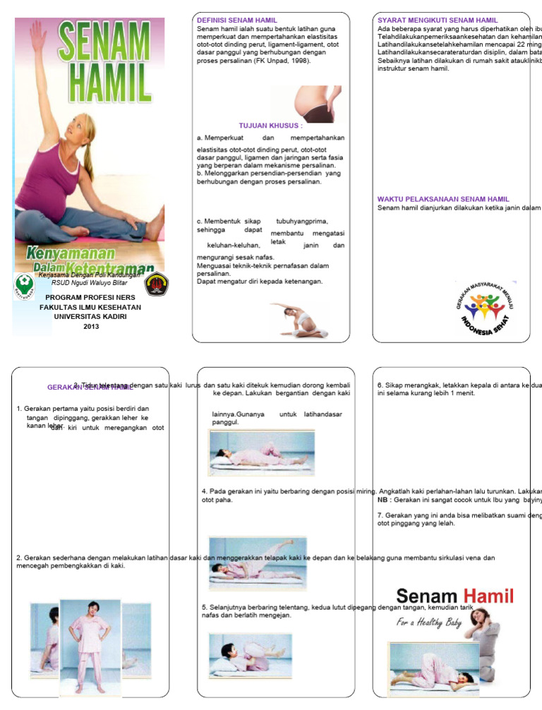Leaflet Senam Hamil | PDF