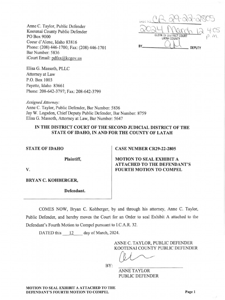 Motion To Seal Exhibit Defendants Fourth MTC | PDF | Common Law | Justice