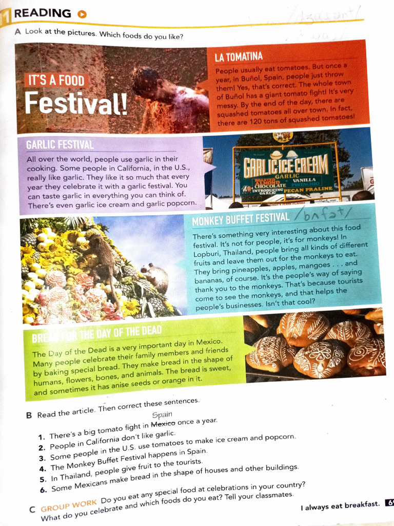 Reading Comprehension Food Festival | PDF | Tomato | Foods