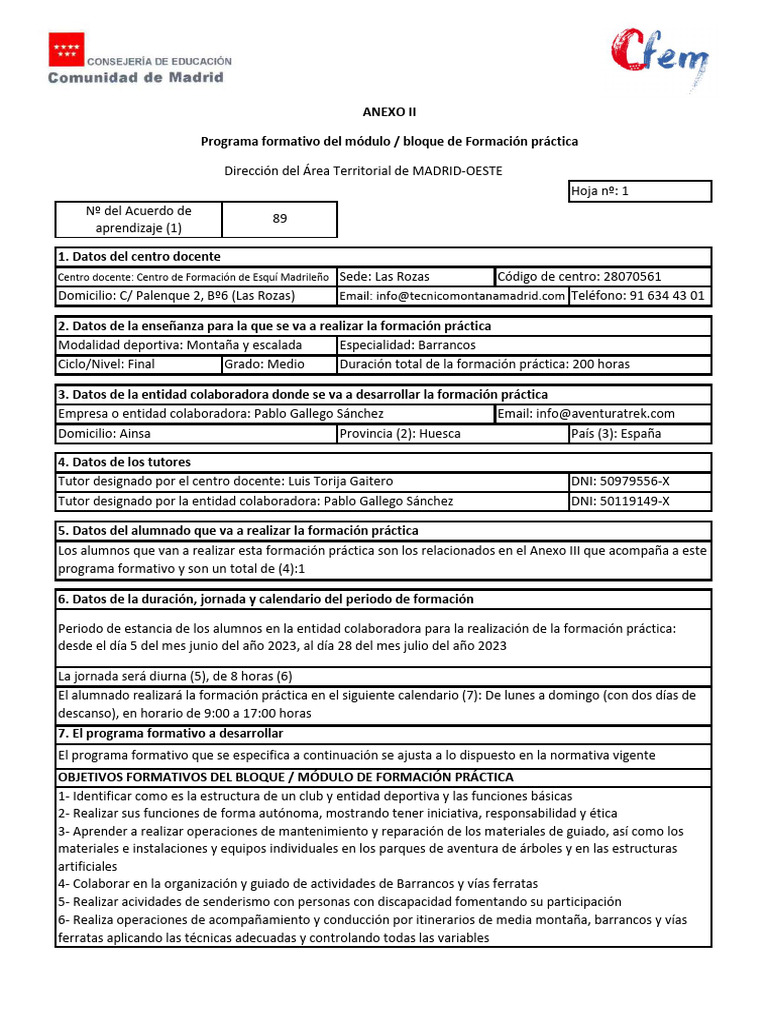 Anexo 2-Programa Formativo | PDF