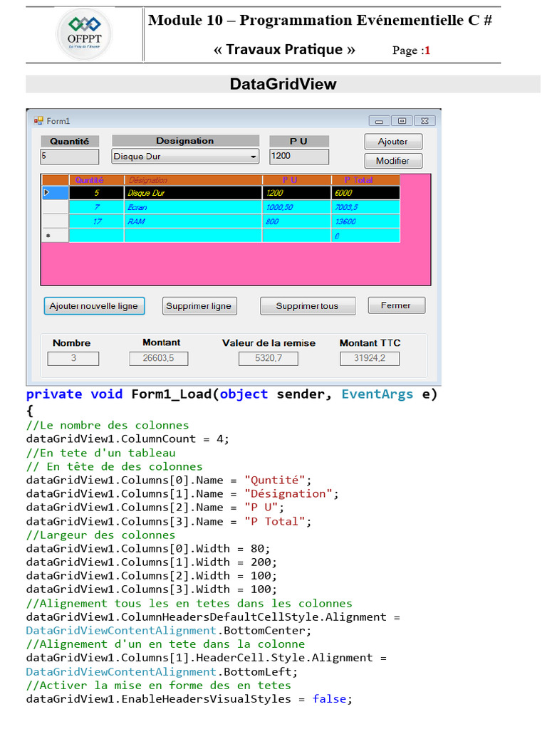 Data Grid View | PDF