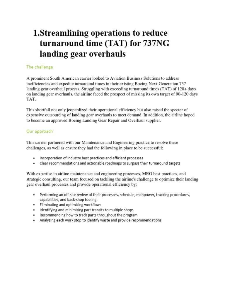 Streamlining Operations To Reduce Turnaround Time | PDF