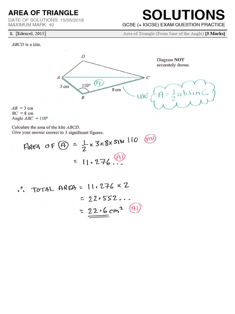 Area-Of-Triangle-Solutions Lollol | PDF | Accuracy And Precision | Triangle