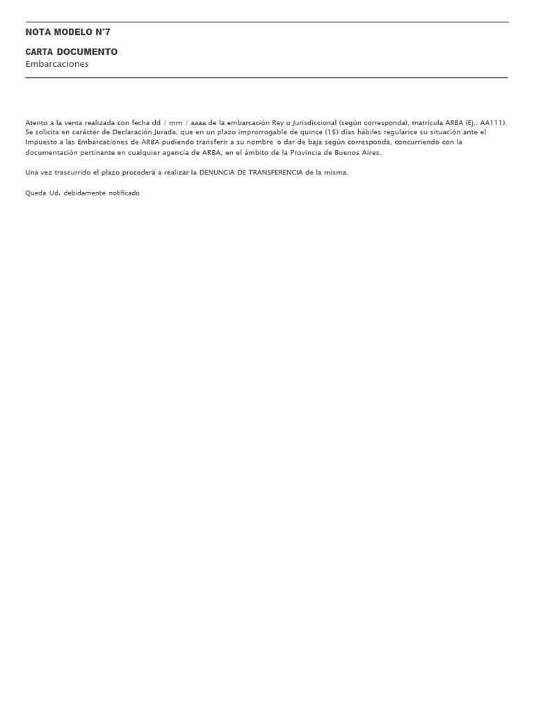 Nota Modelo N 7 Carta Documento | PDF