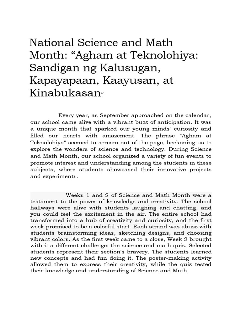 Science and Math Month Highlights | PDF | Smallpox | Science