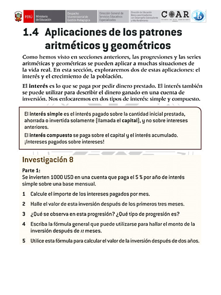 INTERES SIMPLE E INTERES COMPUESTO | PDF