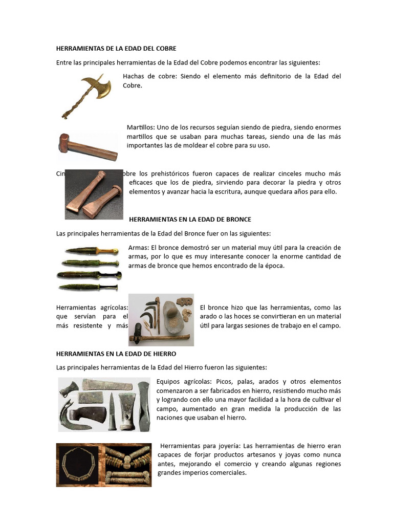 Herramientas De La Edad Del Cobre Pdf