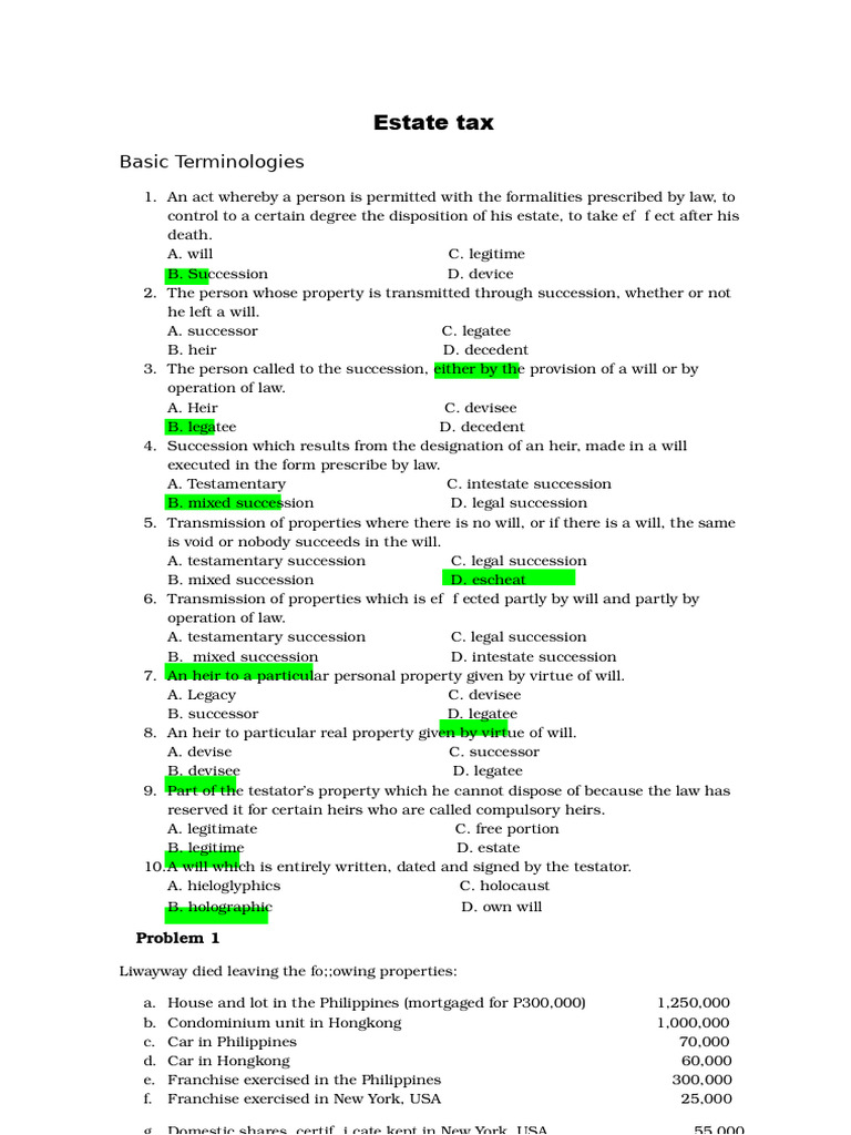 Cpar Business Transfer Taxes Testbank Compress | PDF Cpar Business Transfer Taxes Testbank Compress | PDF