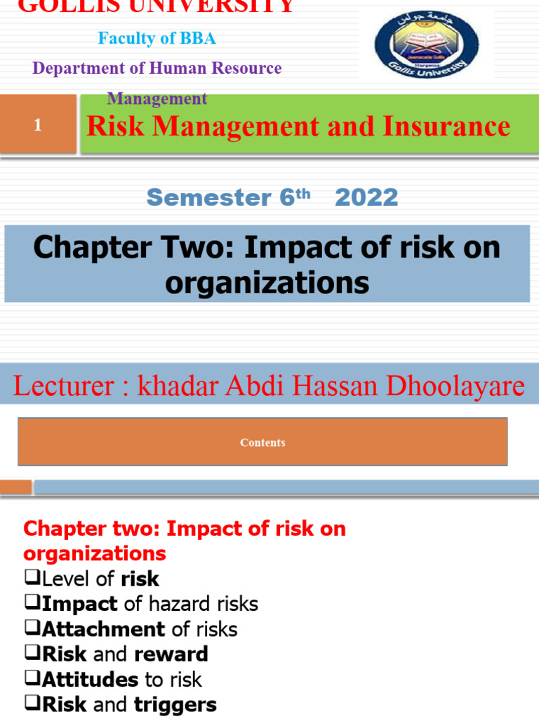 Chapter 1 Risk Management | PDF