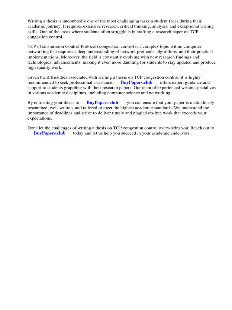 Research Paper On TCP Congestion Control | PDF | Transmission Control ... Research Paper On TCP Congestion Control | PDF | Transmission Control ...