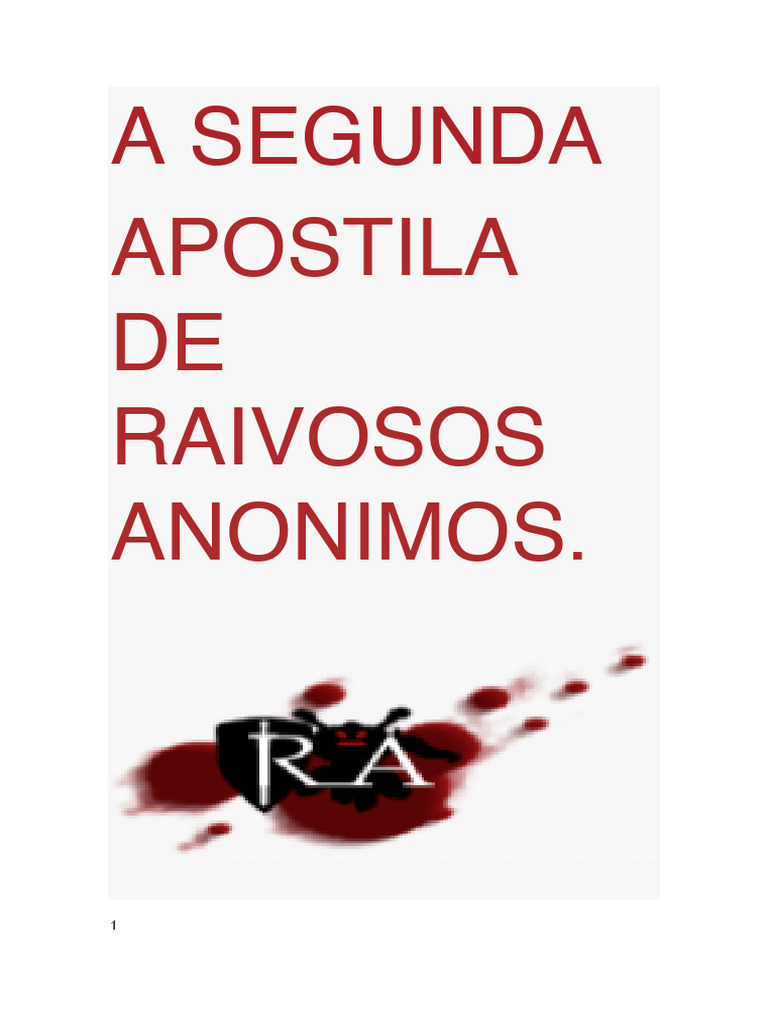 A Segunda Apostila de Raivosos Anônimos Atualizada | PDF | Alcoolismo ...