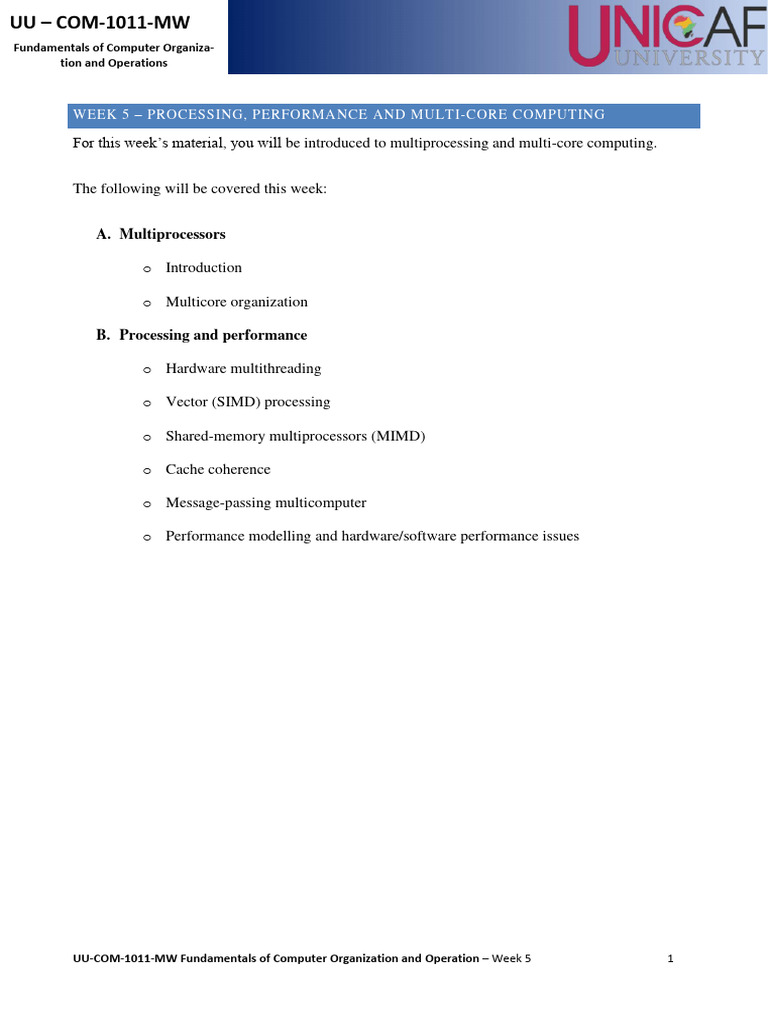 Week 5 - Processing Performance and MultiCore Computing | PDF | Parallel Computing | Multi Core ...