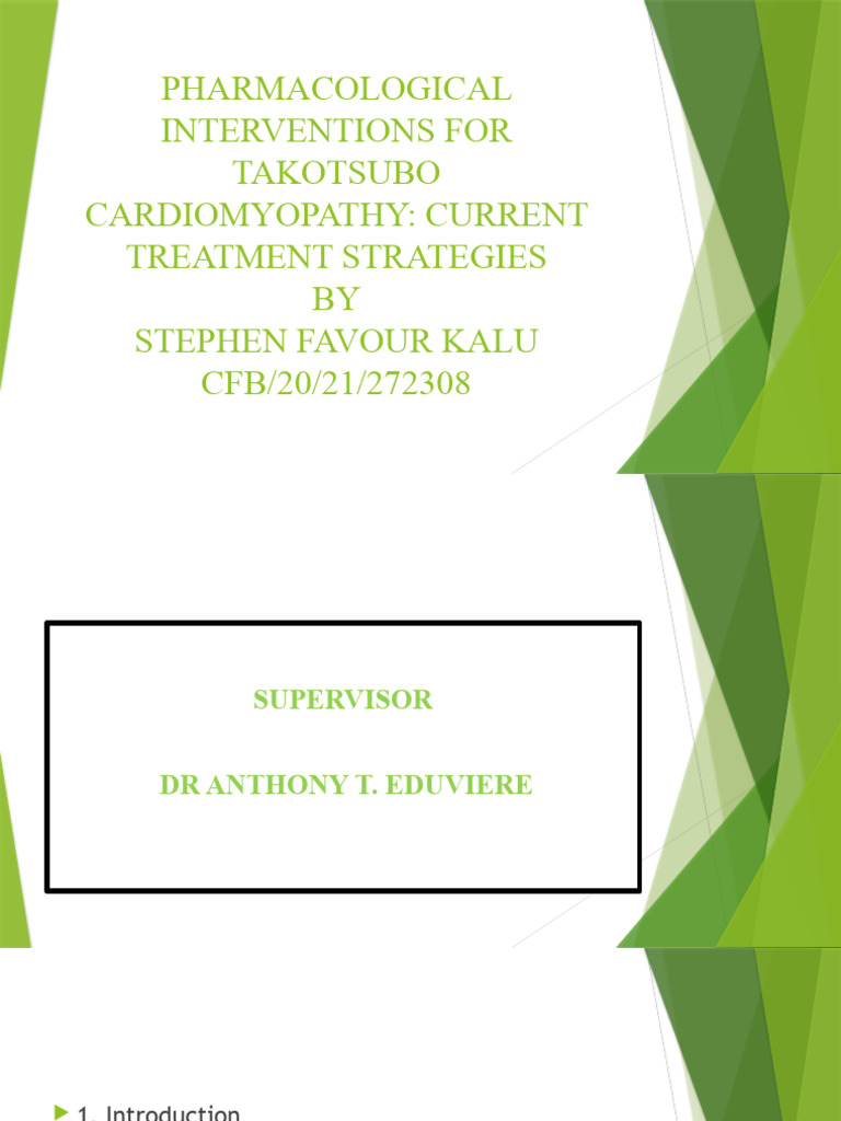 Pharmacological Interventions For Takotsubo Cardiomyopathy | PDF | Myocardial Infarction | Heart