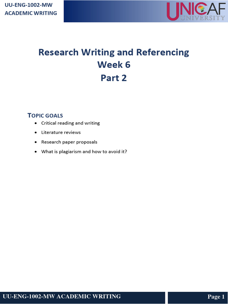 Week 6 - Research Writing and Referencing - Part 2 | PDF | Thesis ...
