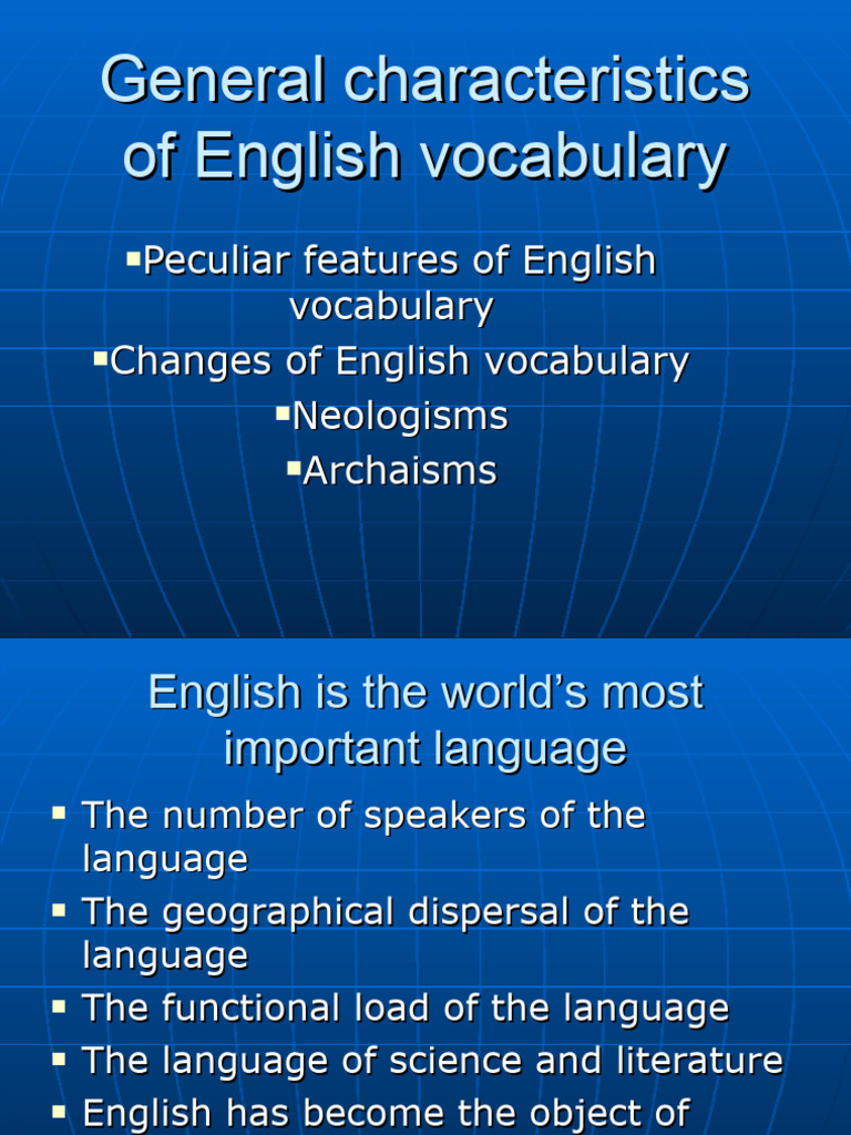 Characteristics of English Vocabulary | PDF | Semantics | English Language