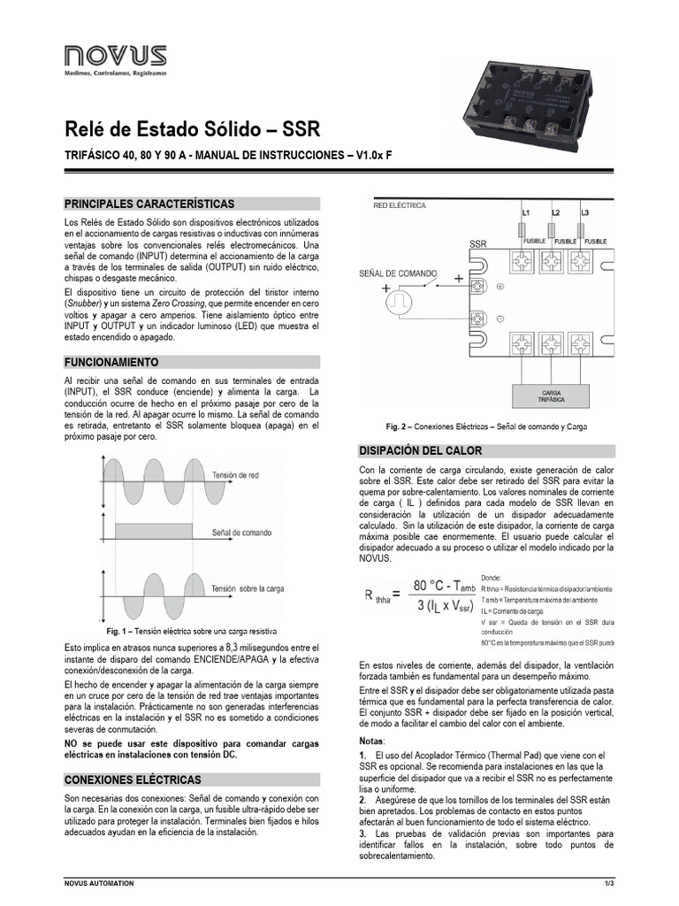 Manual SSR 3f 40-90a v10x F Es | PDF | Relé | Ingenieria Eléctrica
