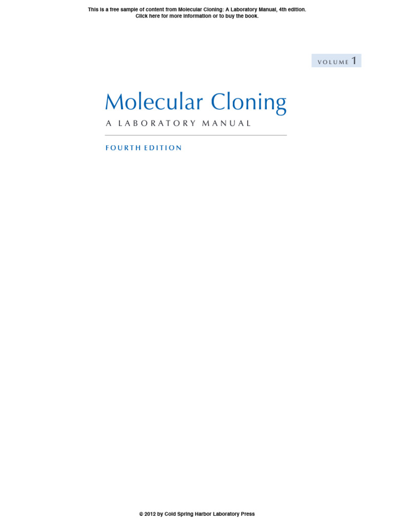 Molecular Cloning | PDF