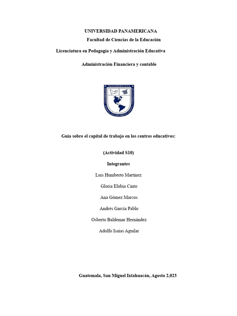 S10 - Tarea Grupal | PDF | Capital de trabajo | Sector privado