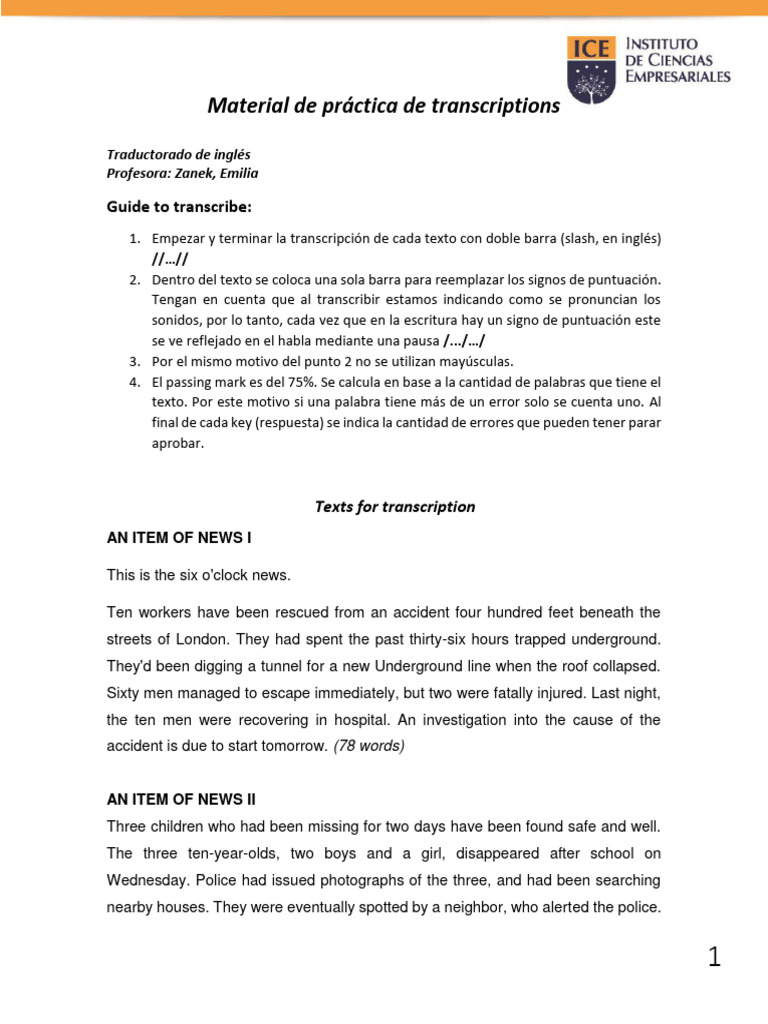 Transcriptions_-_Practice_material | PDF | Sleep | Animal Physiology