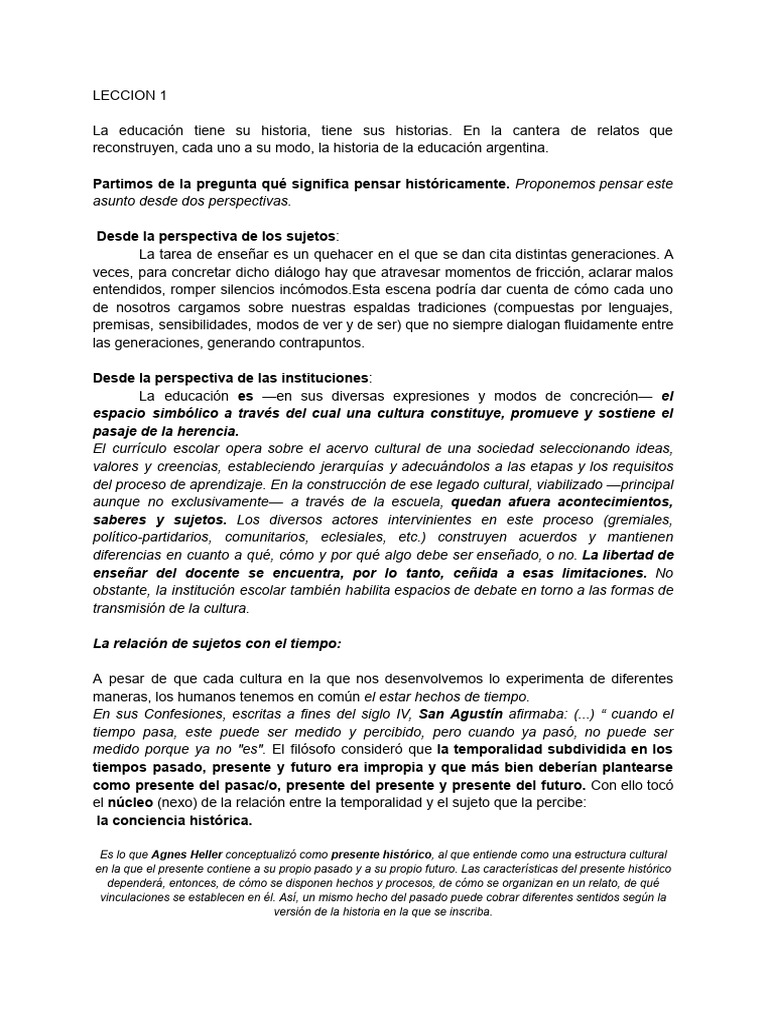 Leccion 1 - Arata y Mariño | PDF | Pensamiento | Hora