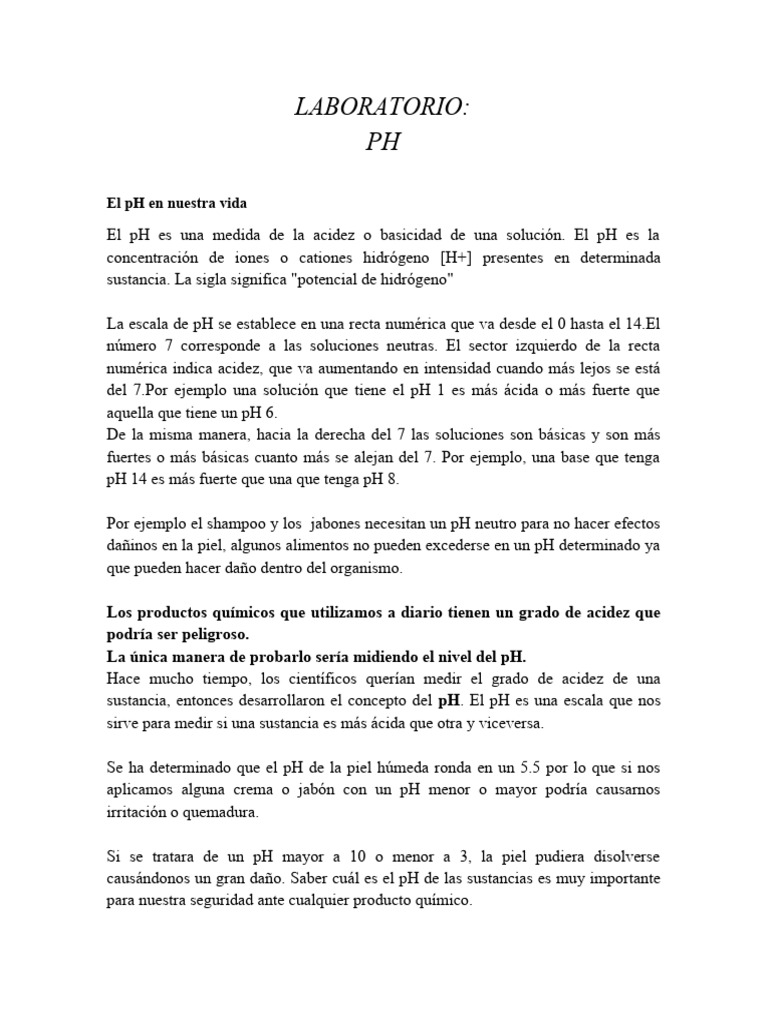 Experimento de pH con Repollo Morado | PDF | Ph | Química Física