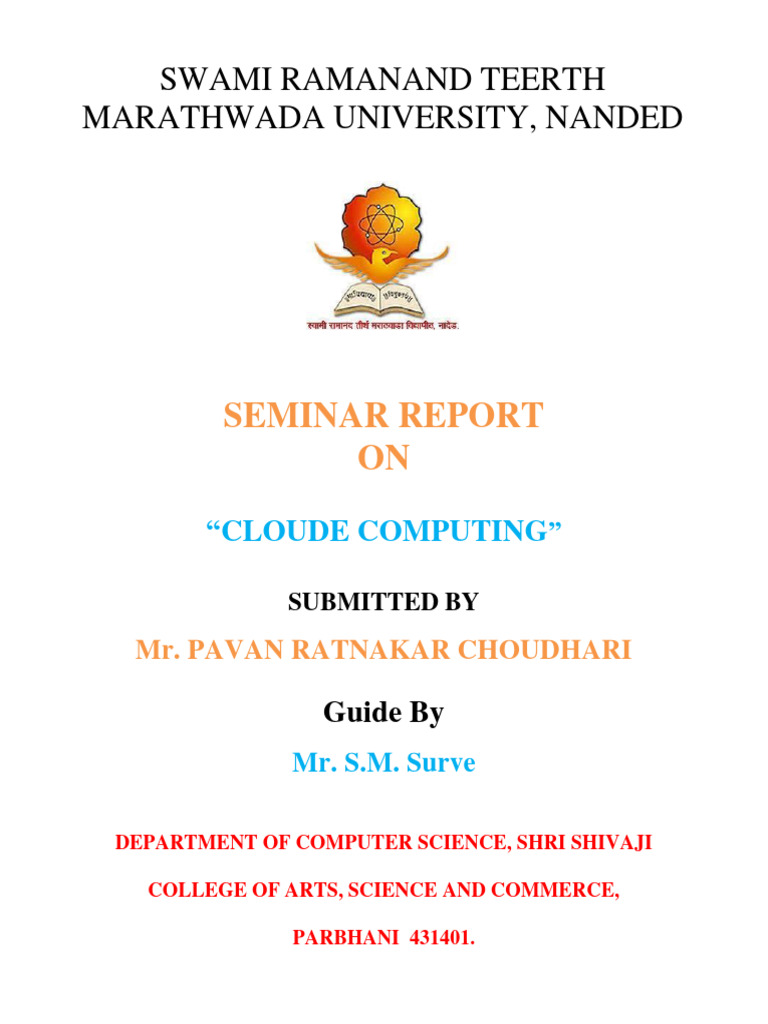 Cloude Computing Seminar Report. | PDF | Cloud Computing | Software As A Service