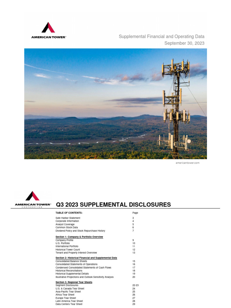 23 q3 supplemental information American tower | PDF | Real Estate Investment Trust | Bond Credit ...