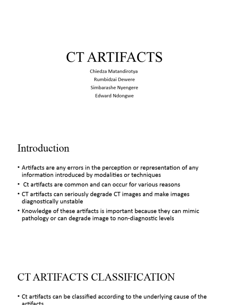Understanding CT Artifacts and Their Impact | PDF | Ct Scan | Imaging
