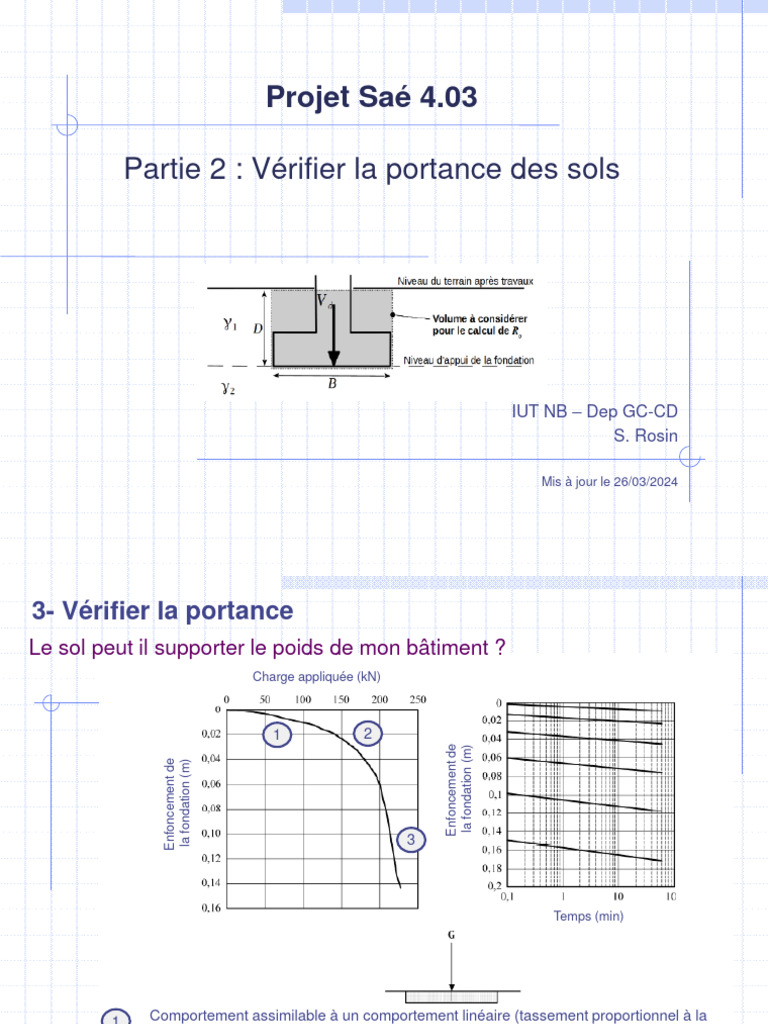 SAé 4.03 Partie 2 Vérifier la portance des sols | PDF