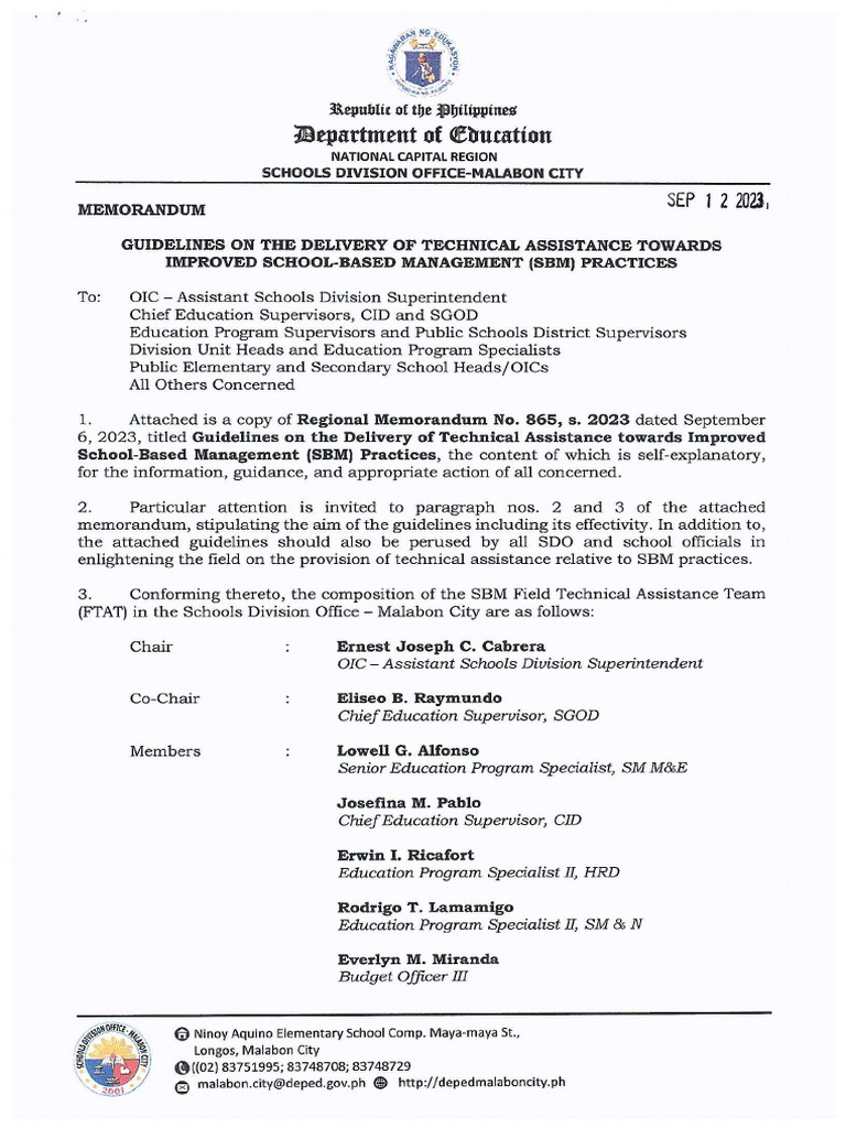 UM-09-12-23 GUIDELINES ON THE DELIVERY OF TECHNICAL ASSISTANCE TOWARDS ...