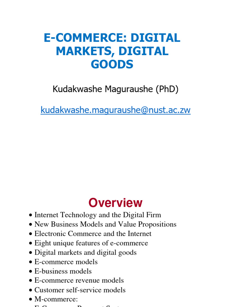Ecommerce Digital Markets Digital Goods | PDF | E Commerce | Online ...