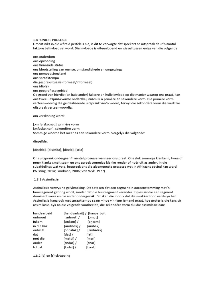 Foniese Prosesse | PDF