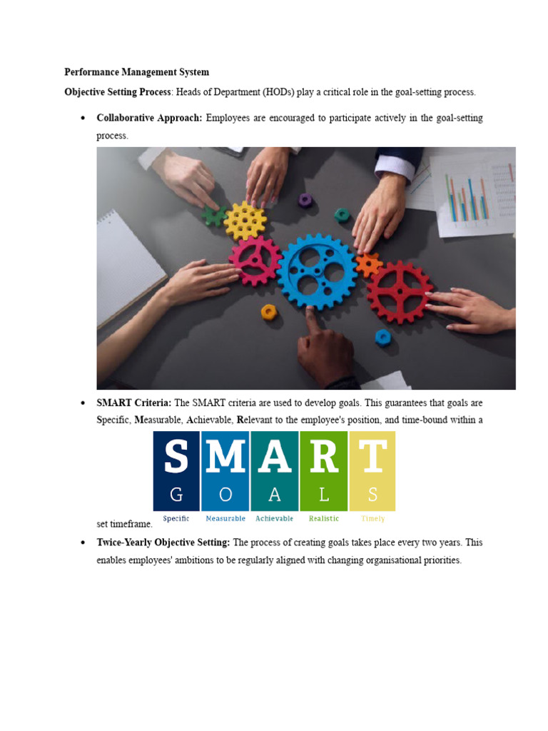 Performance Management System Objective Setting Process: Heads of ...