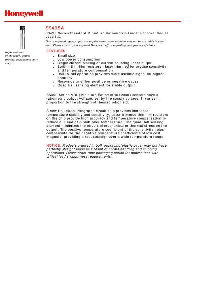 95A HALL SENSOR | PDF | Resistor | Integrated Circuit