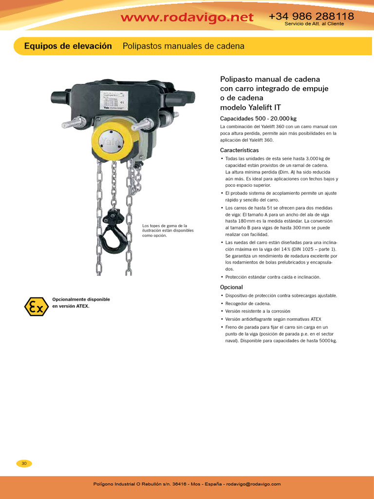 Polipasto Manual Con Carro de Traslacion Manual Yale | Descargar gratis PDF | Ingeniería ...