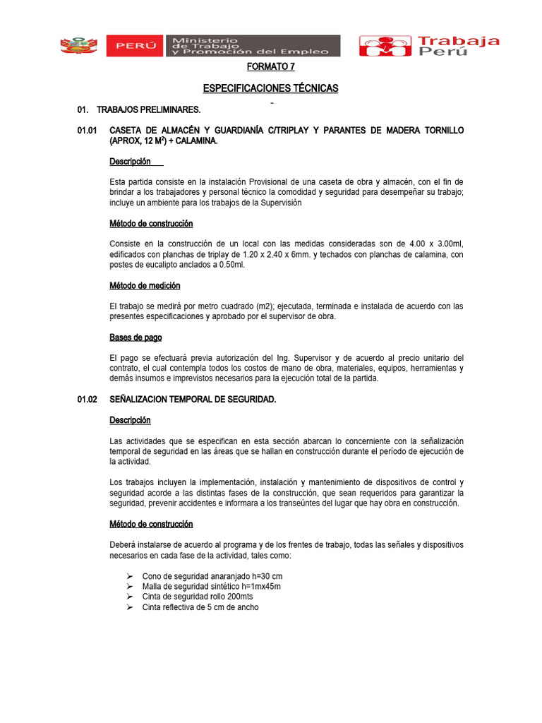 Formato 7 - Mesarrume | PDF | Fundación (Ingeniería) | Presupuesto