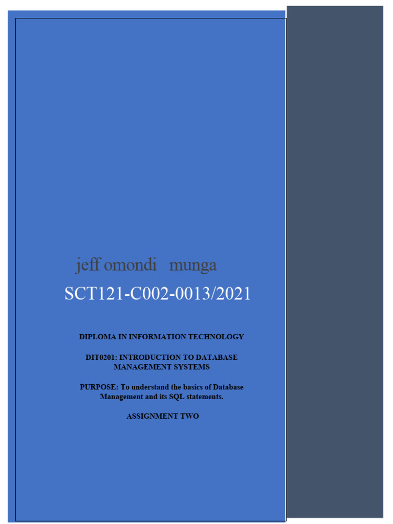 DBMS Cat 2 | PDF | Sql | Databases