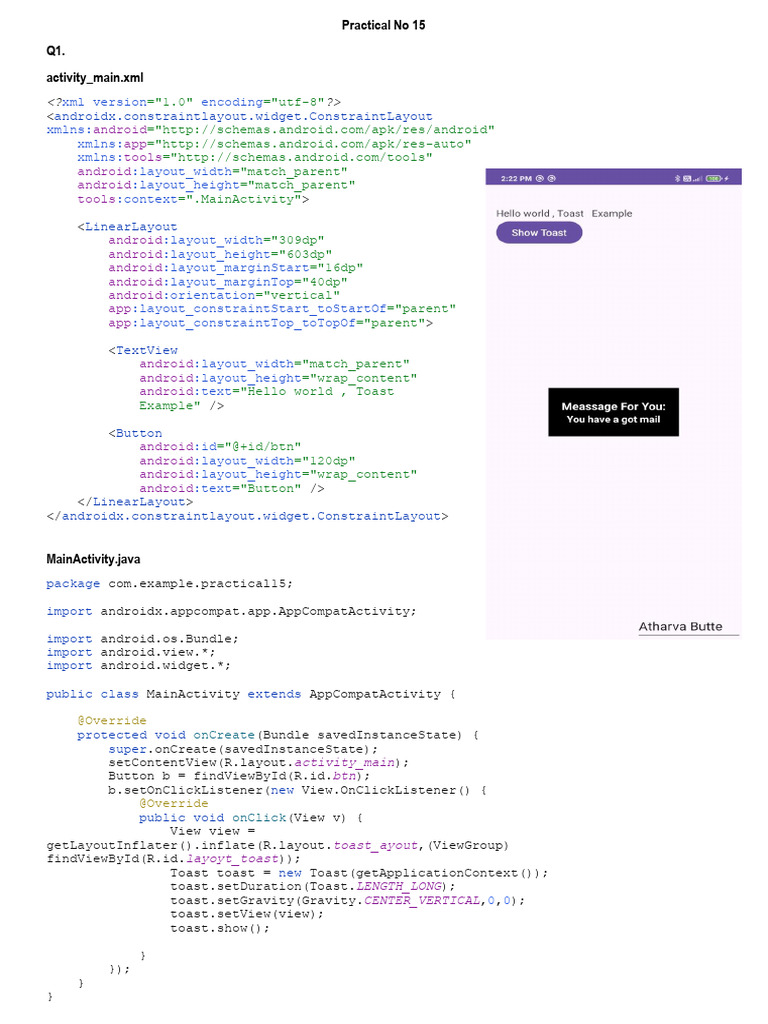 Practical No 15 | PDF