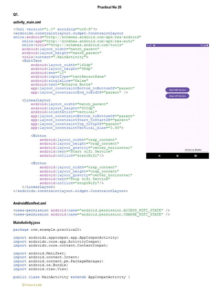 Practical No 20 | PDF | Android (Operating System) | Software Development