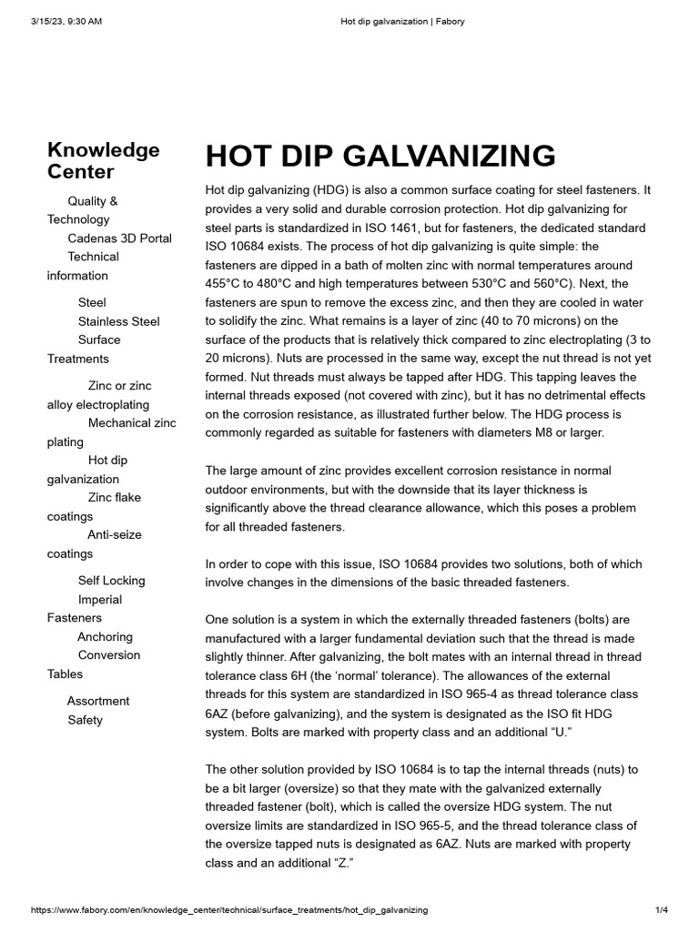 Hot Dip Galvanizing Guide | PDF | Screw | Corrosion