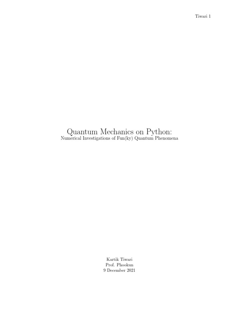 Quantum_Mechanics_on_Python | PDF | Wave Function | Theoretical Physics