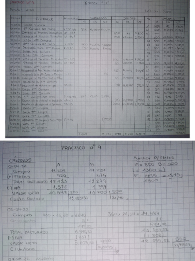 PRÁCTICO #9 Costos | PDF